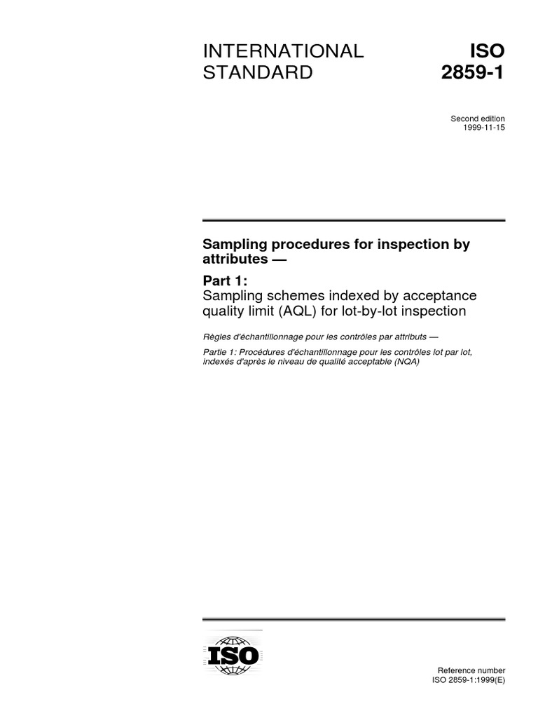 International Standard: Sampling Procedures For Inspection by ...
