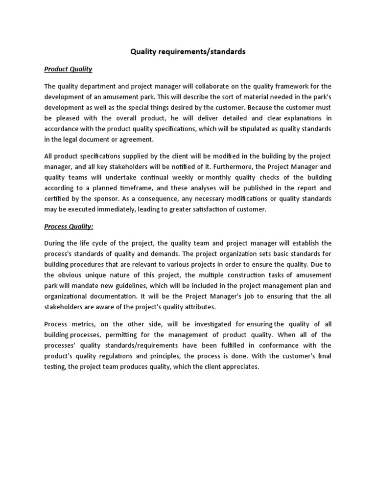 Quality Requirements | PDF | Technology & Engineering