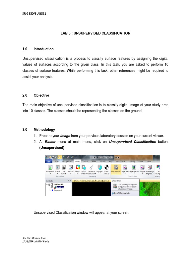 Lab 5 Unsupervised Classification | PDF | Computing | Computer Science