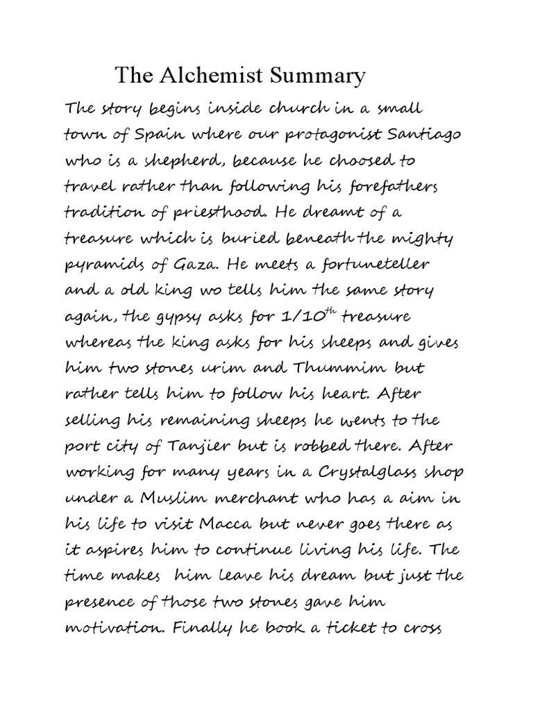 Summary of The Alchemist by Coelho | PDF | Classics