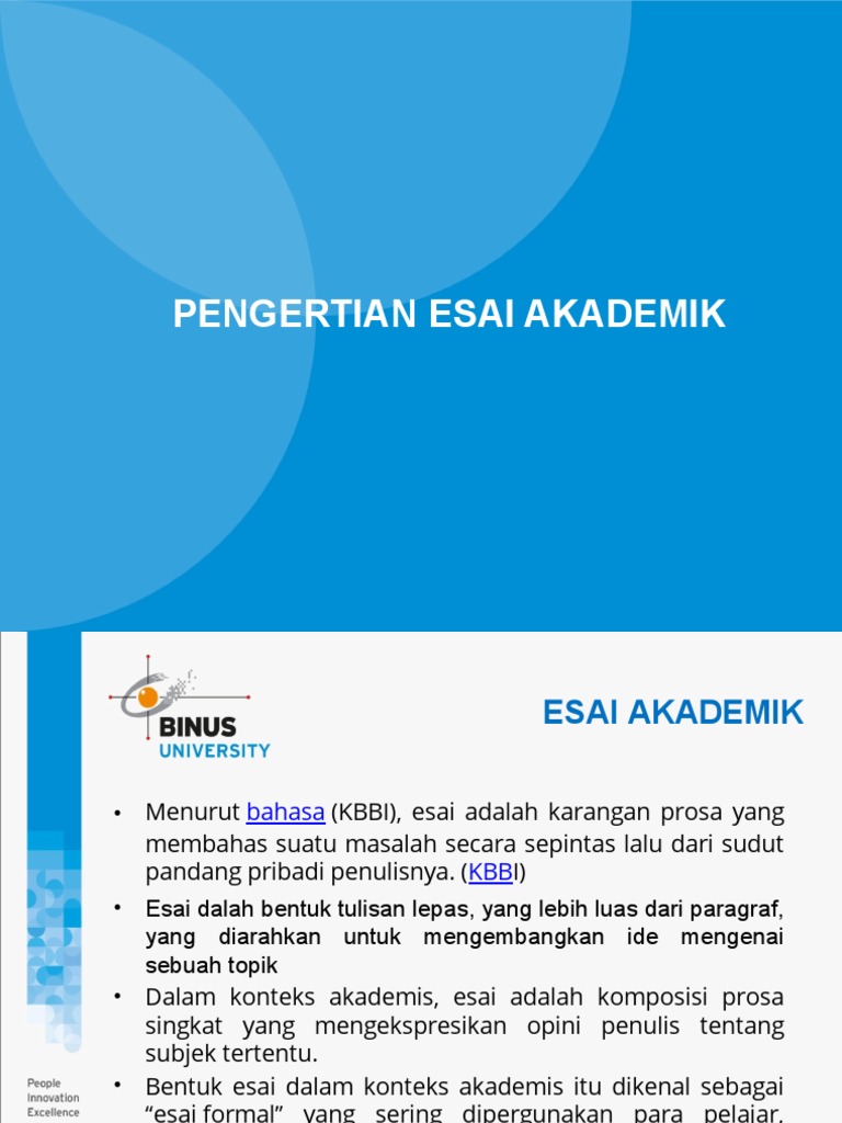 Pengertian Esai Akademik | PDF | Klasik
