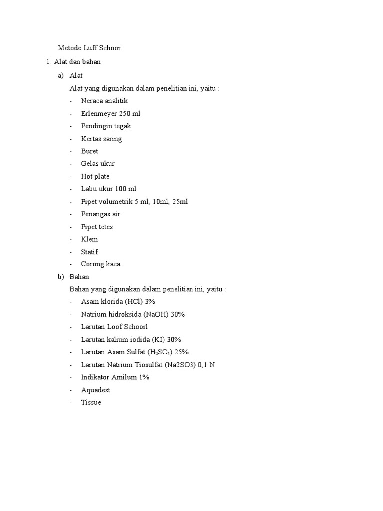 Analisis Glukosa Ubi Jalar: Metode Luff Schoorl | PDF
