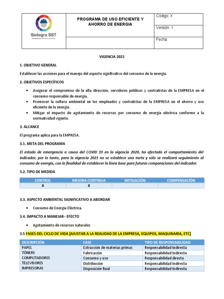 Programa de Uso Eficiente de Energia | PDF | Uso eficiente de energía ...