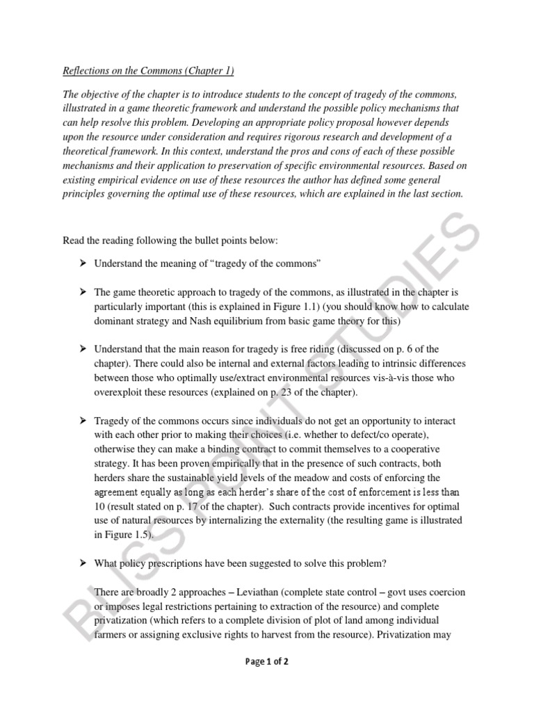 Tragedy of the Commons Explained | PDF | Game Theory | Economies