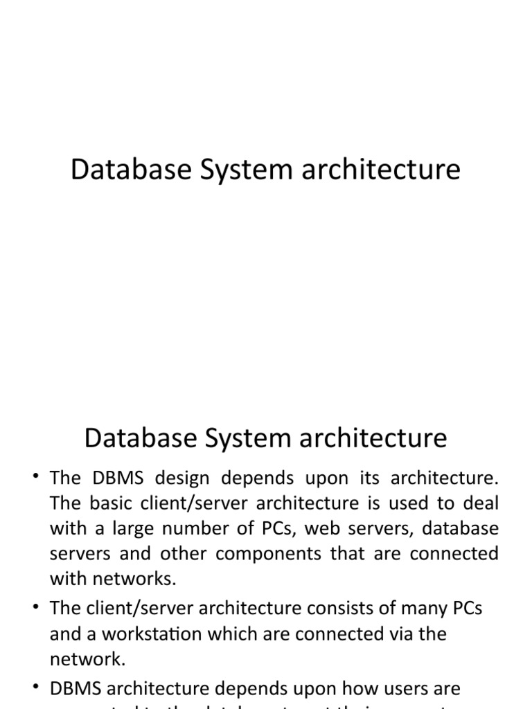 Database System Architecture | PDF | Databases | Sql