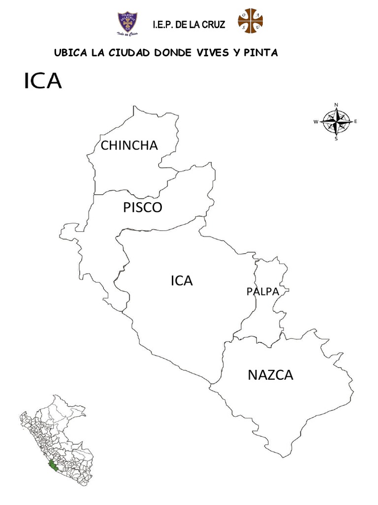Mapa de la Ciudad de Ica para Colorear | PDF
