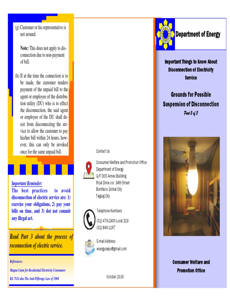 Electricity Disconnection Guidelines | PDF | Justice | Crime & Violence