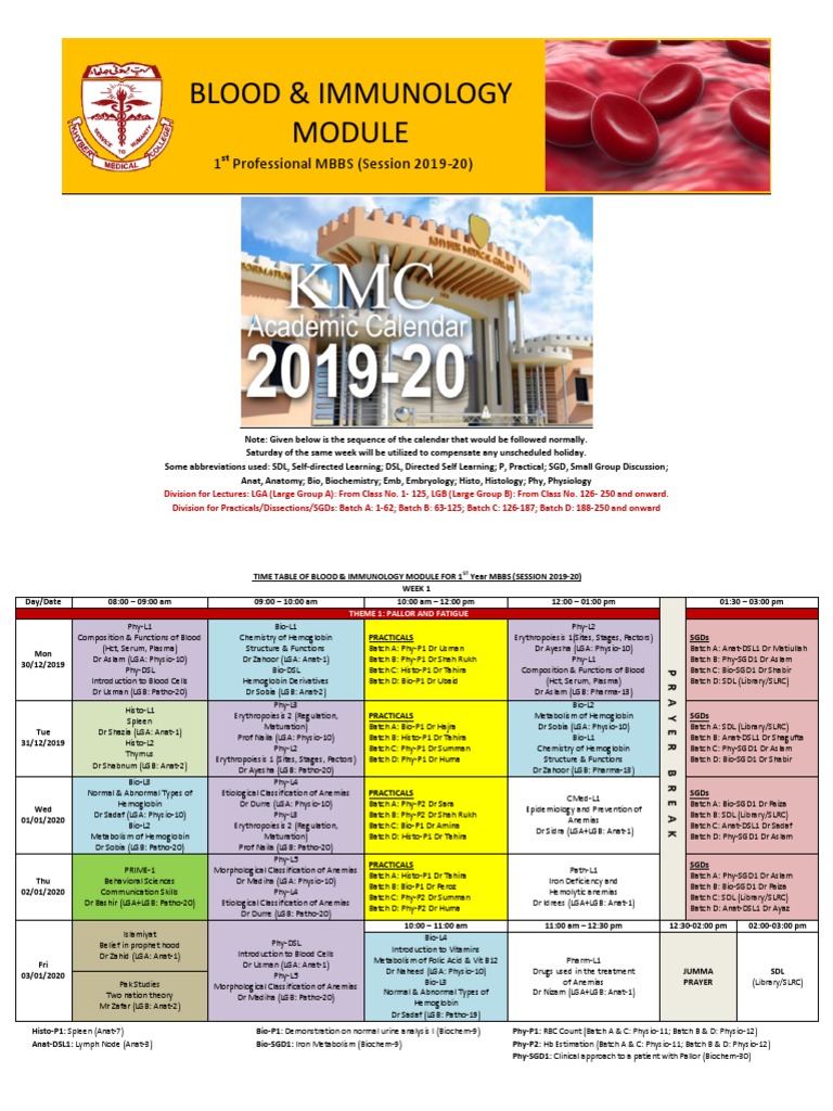 Blood Immunology Module For 1st Year MBBS TT1912 | PDF | Anemia ...