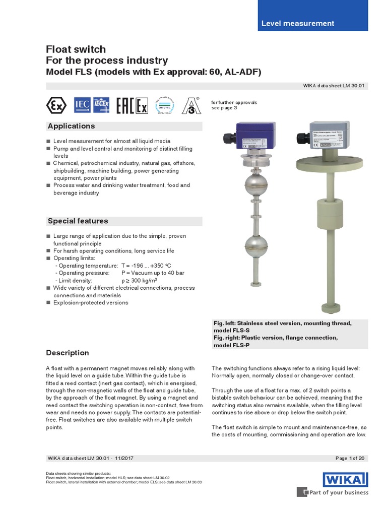 KSR Float Level Switch New | PDF | Switch | Pipe (Fluid Conveyance)