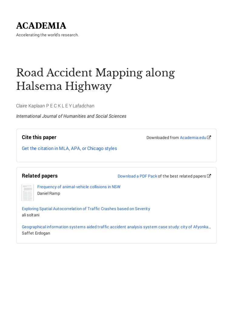 Road Accident Mapping Along Halsema Highway: Cite This Paper | PDF ...