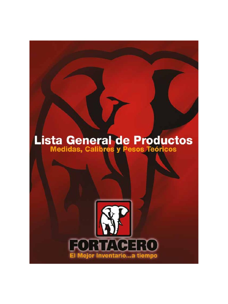 Lista General de Productos Fortacero | PDF | Cantidades fisicas ...