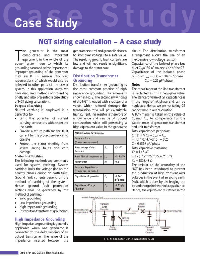 NGT Sizing Calculation - A Case Study - Electrical India | PDF ...