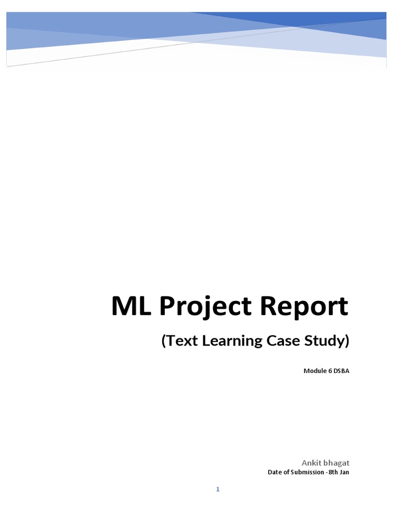 ML Project Report: (Text Learning Case Study) | PDF