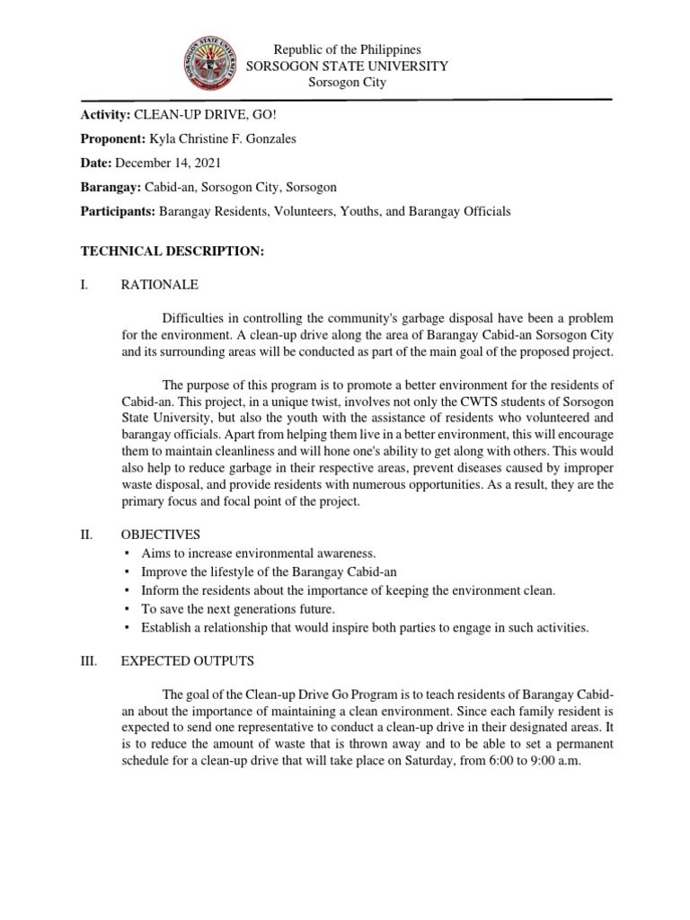 Gonzales, Community-Based, Project-Proposal, Bet-Mech 1C | PDF | Social ...