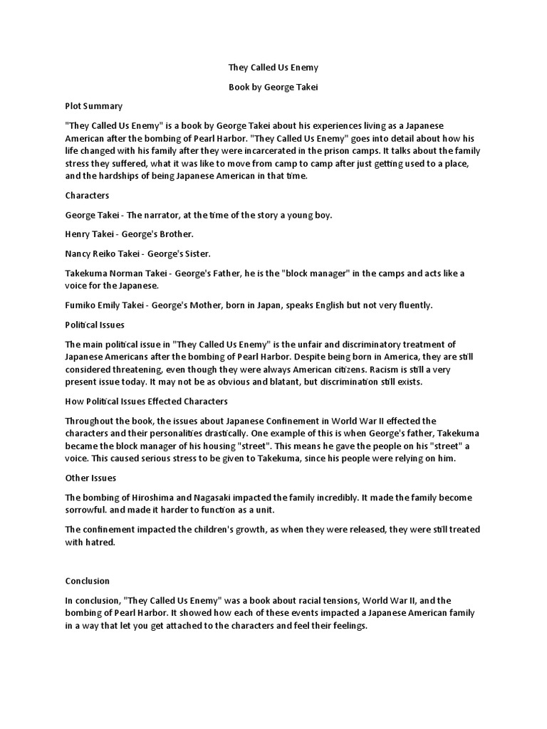 They Called Us Enemy | PDF