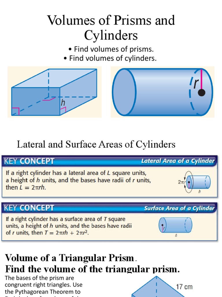 Volumes of Prisms and Cylinders Guide | PDF