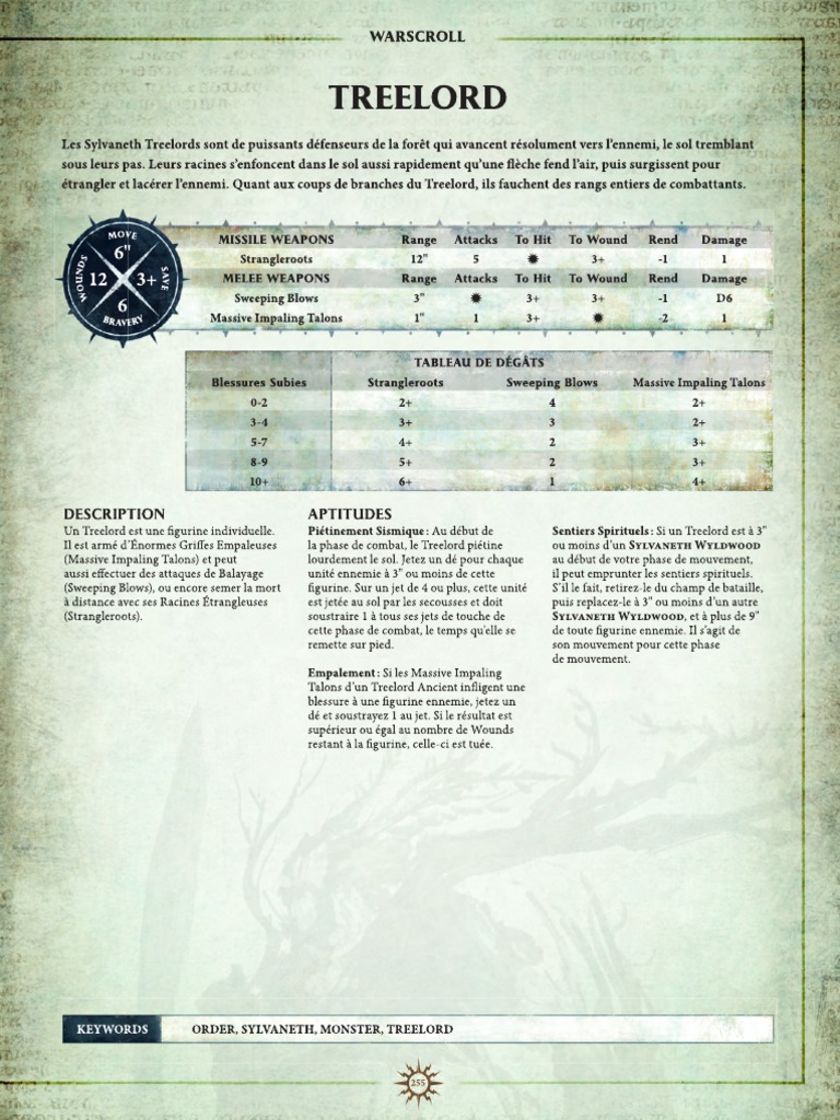 Aos Warscroll Treelord FR | PDF