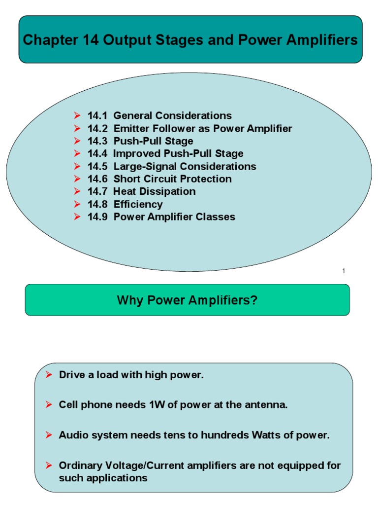 Chapter 14 Output Stages and Power Amplifiers | PDF | Amplifier ...