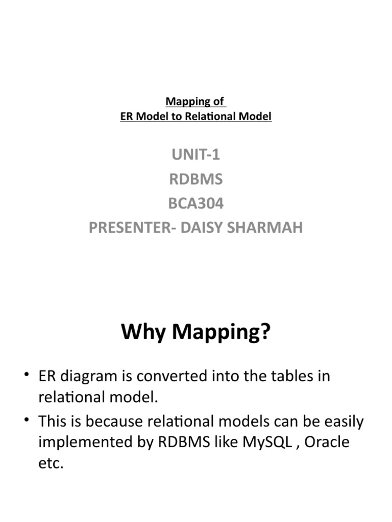 U1 - ER Model To Relational Model | PDF | Relational Database | Relational Model