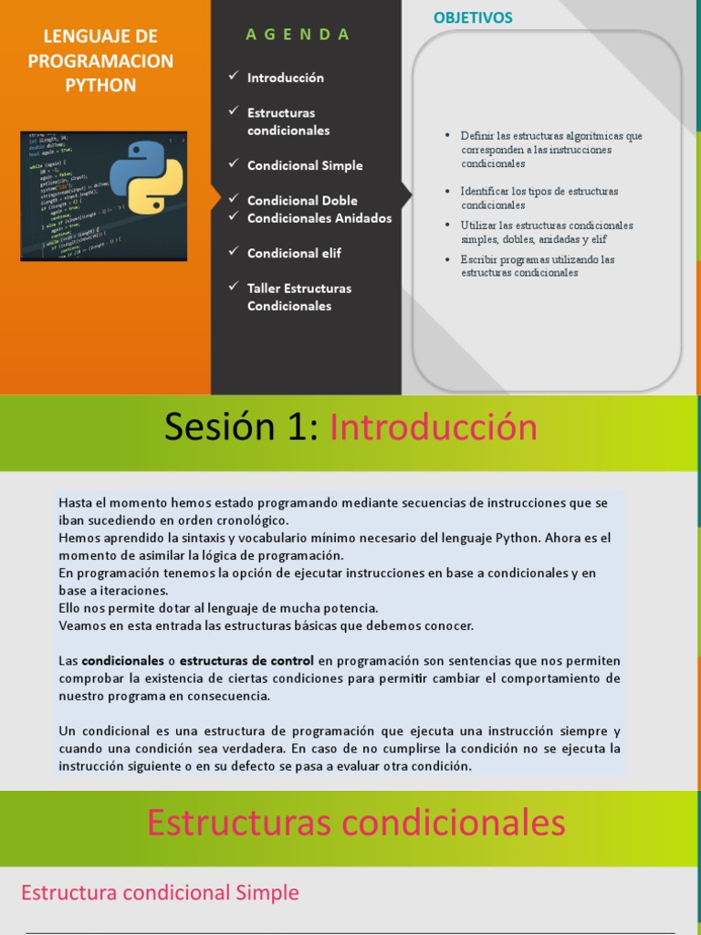 Material de Formacion ADSI 59 Python Estructuras Condicionales | PDF ...
