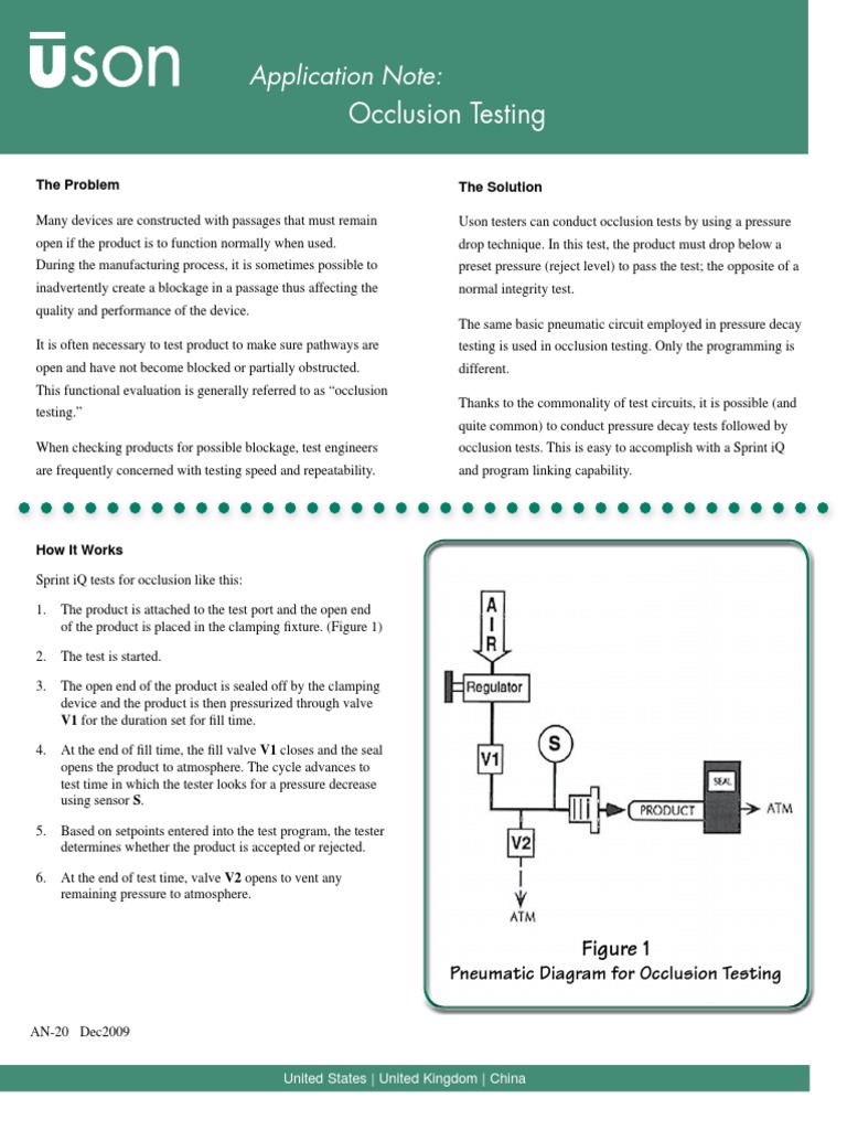 Occlusion Testing An 20 | PDF | Valve | Pressure