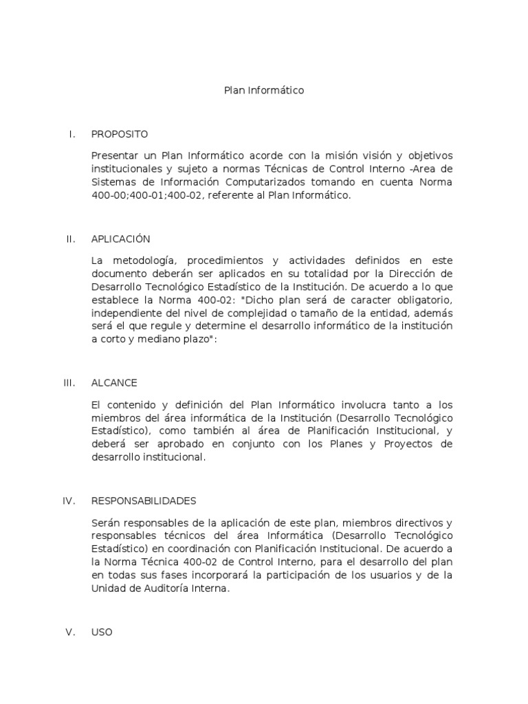 Plan Informático INEC | PDF | Software | Planificación