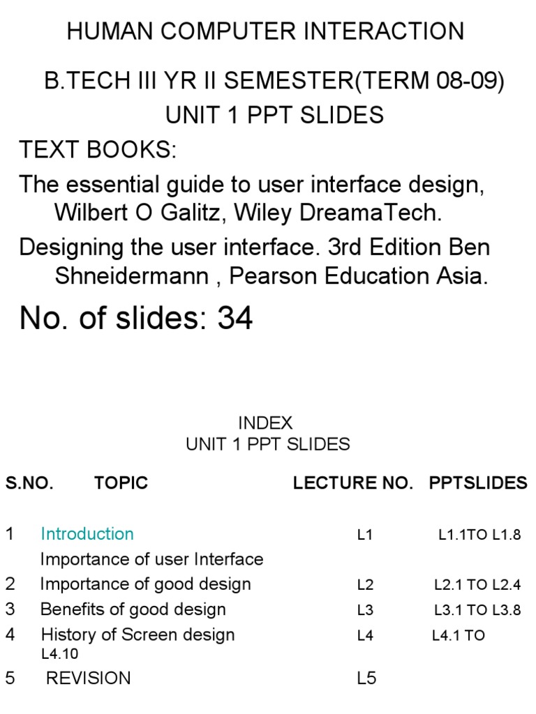 Human Computer Interface Unit 1 Pdf Humancomputer Interaction Graphical User Interfaces 