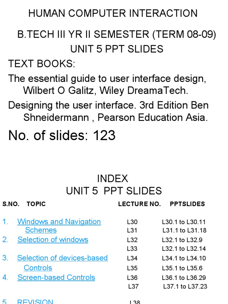 Human Computer Interface - Unit 5 | PDF | Menu (Computing) | Window (Computing)