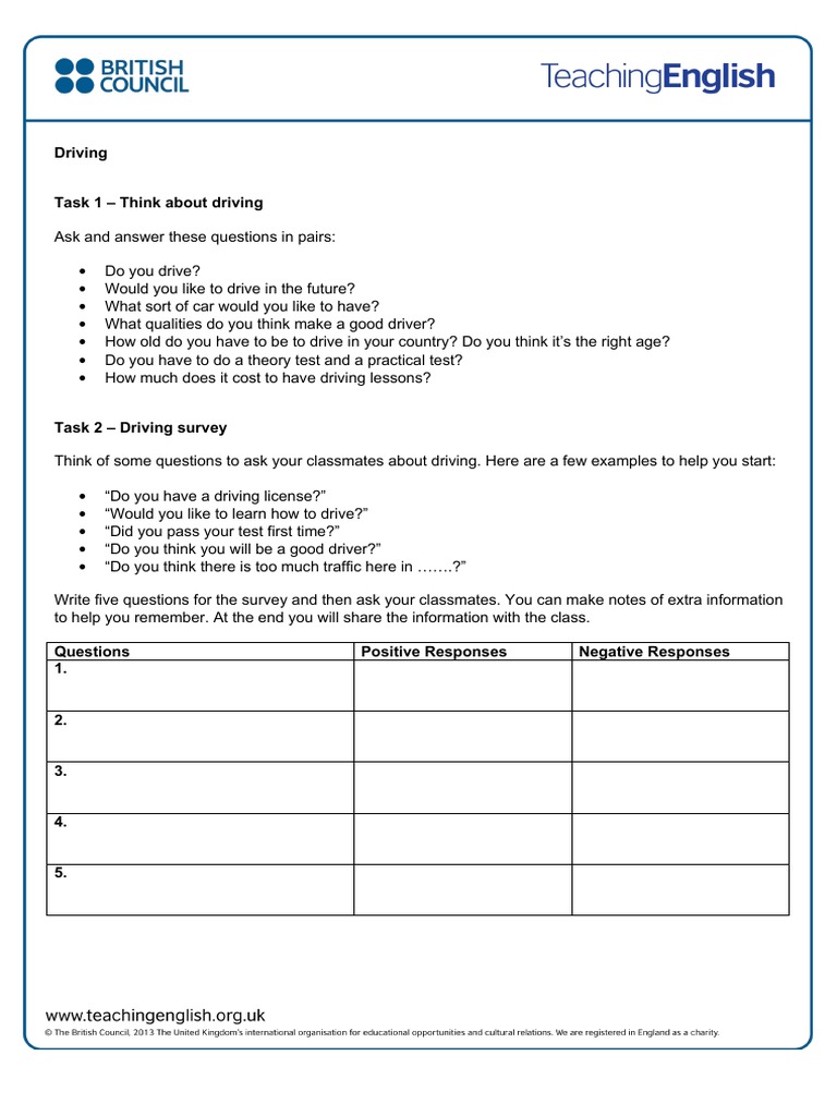 8 - Driving Student Worksheet - 1 | PDF | Traffic Congestion | Car