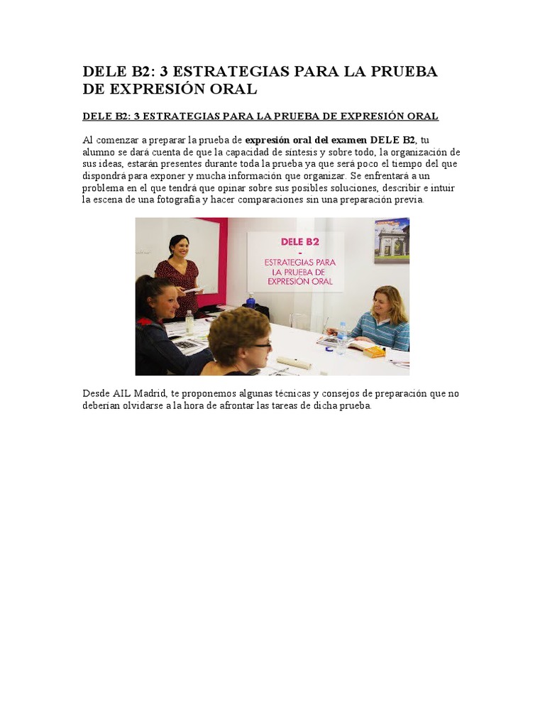 Dele B2 Oral | PDF