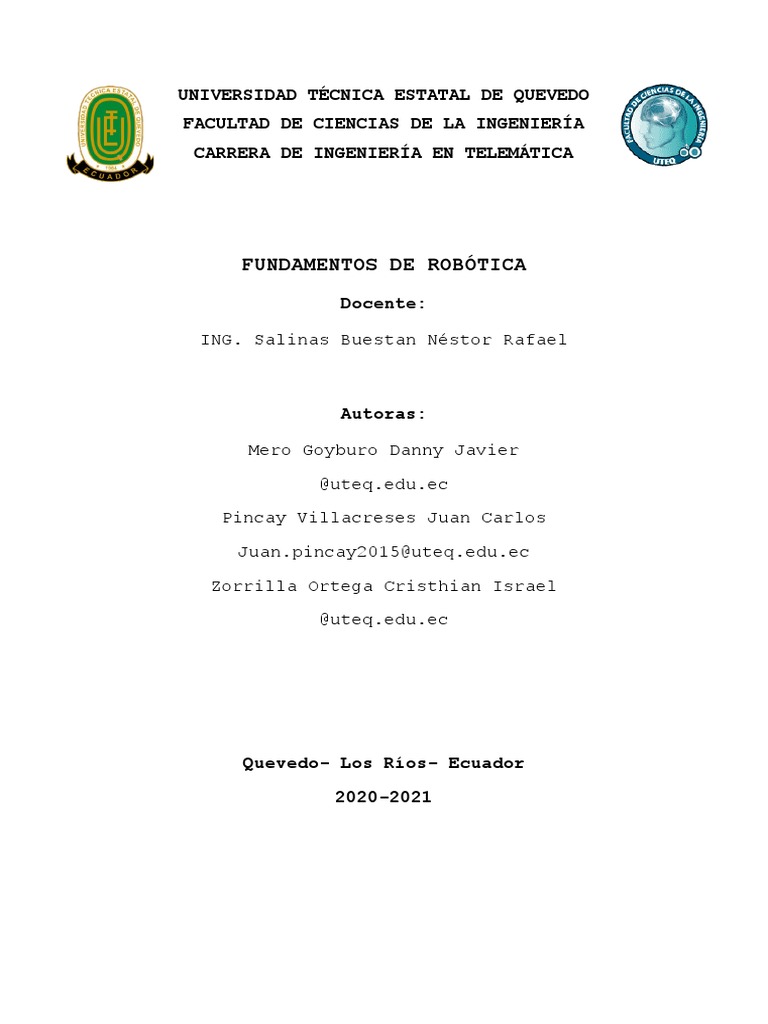 Proyecto Final FDR | PDF | Robótica | Robot