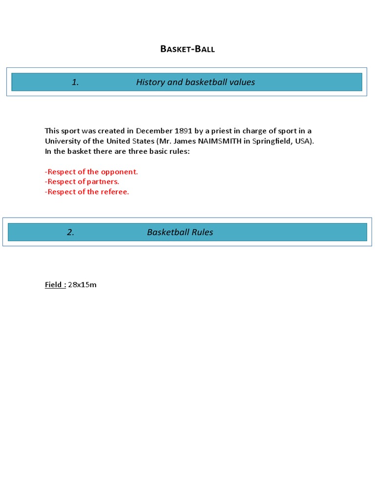 History and Basketball Values | PDF
