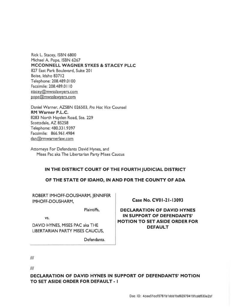 CV01-21-13093 - Motion To Set Aside Order For Default | PDF