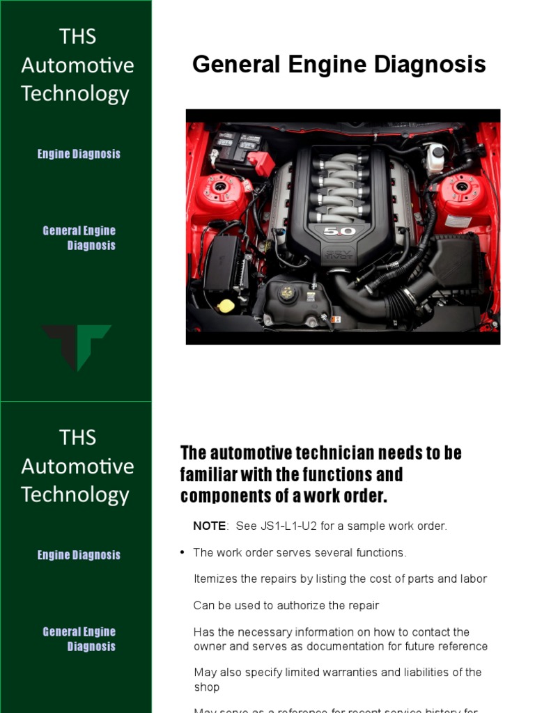 General Engine Diagnosis: THS Automotive Technology | Download Free PDF ...