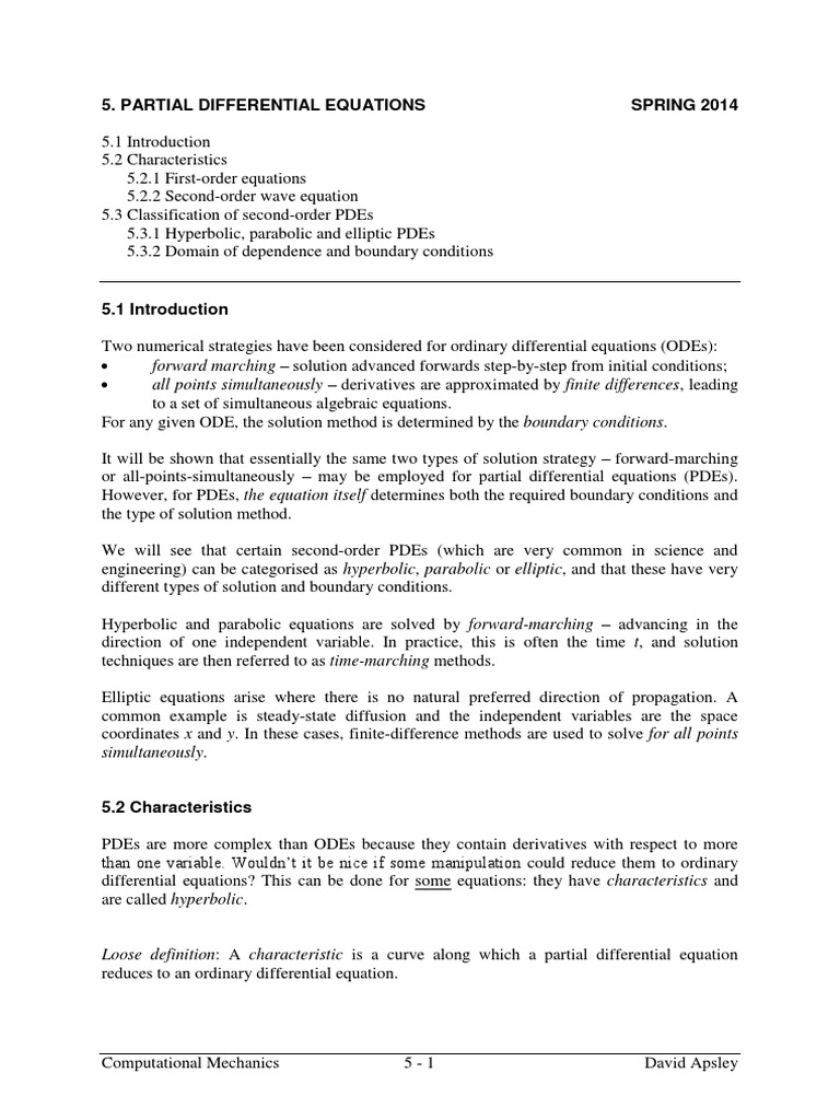 Partial Differential Equation - Classification | PDF | Partial ...