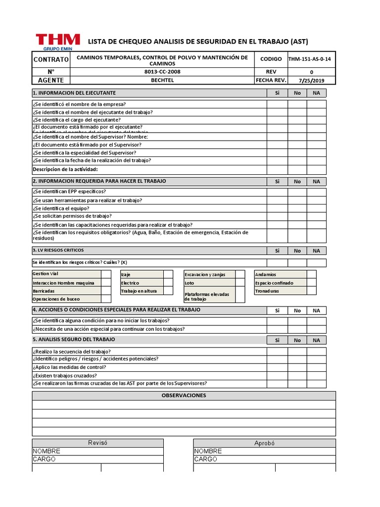 Lista de Chequeo Ast | PDF