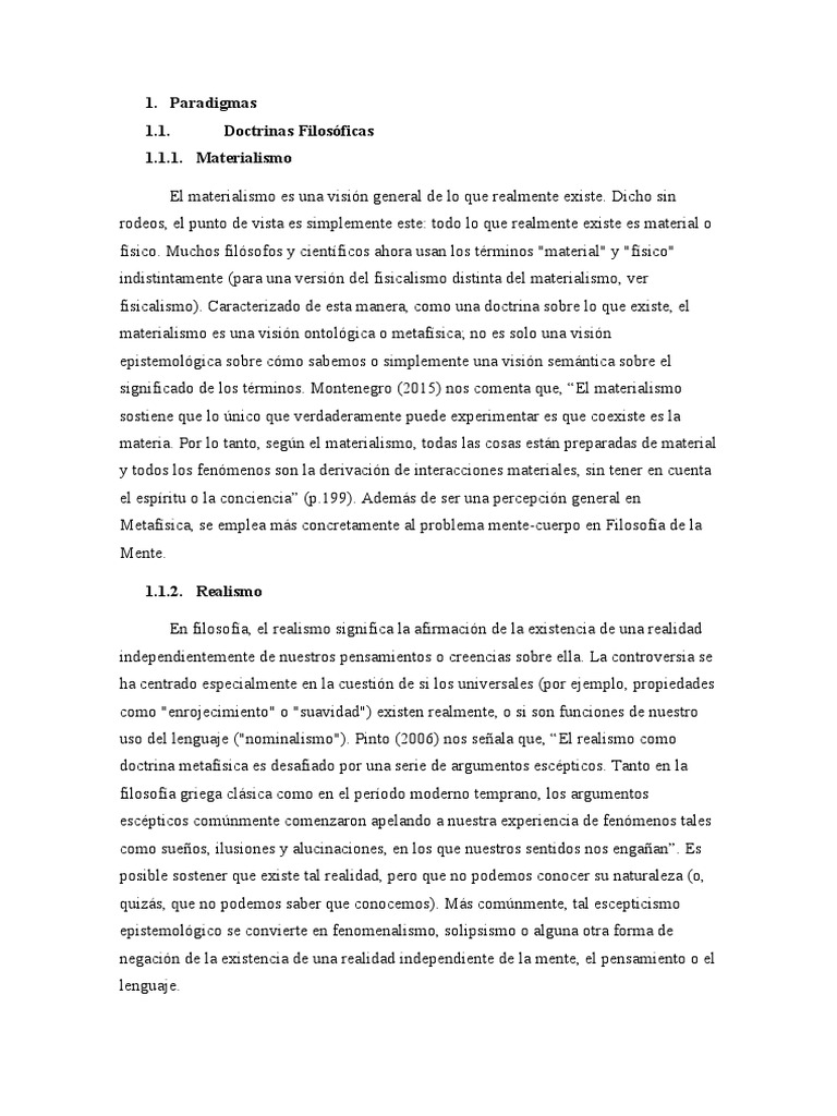 Paradigmas | PDF | Realidad | Realismo filosófico