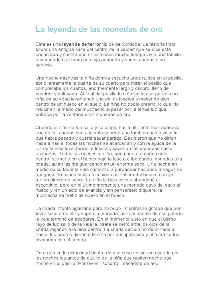 La Leyenda de Las Monedas de Oro | PDF