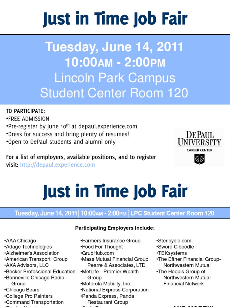 Just in Time Job Fair | PDF