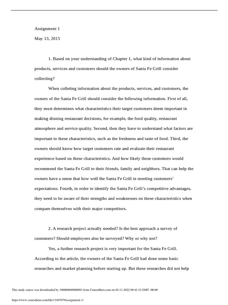 Assignment 1 | PDF | Customer Satisfaction | Customer