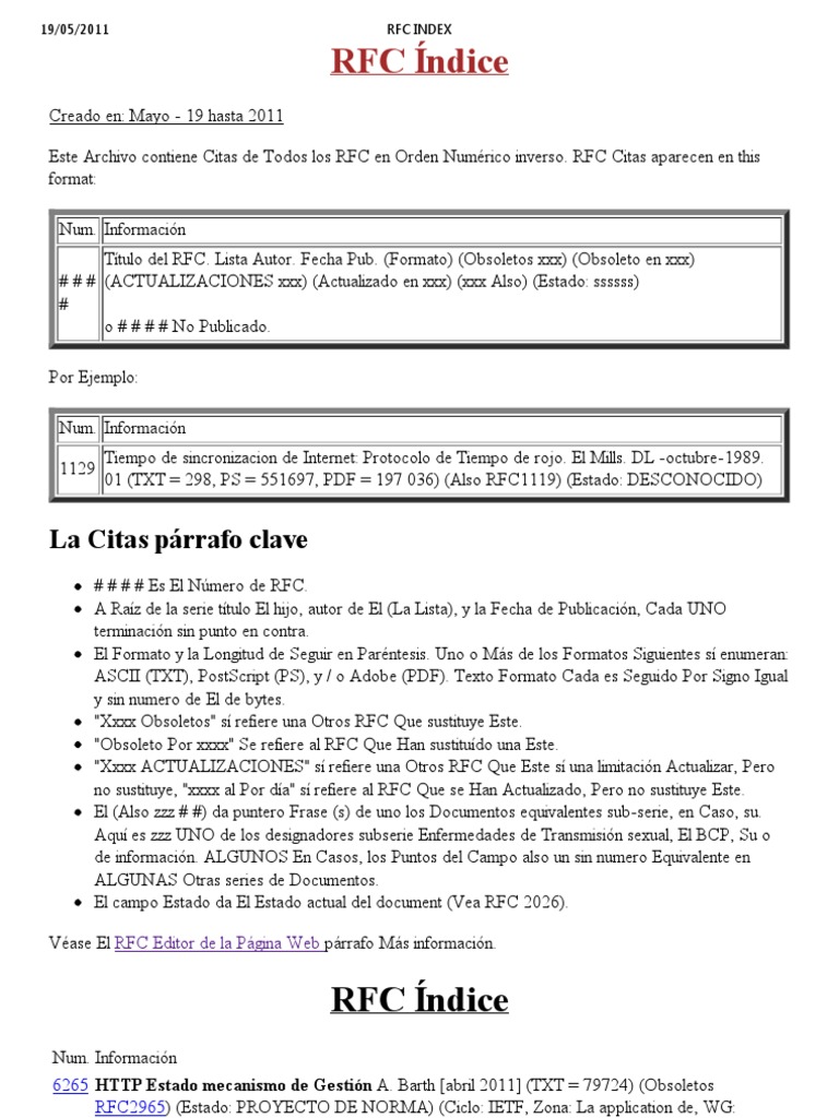 Índice de RFC en Orden Inverso | PDF | Transport Layer Security ...