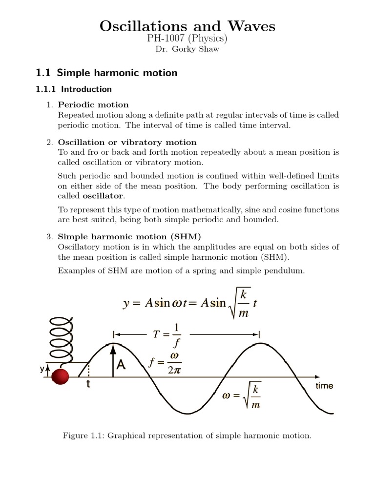 Oscillations and Waves: PH-1007 (Physics) | PDF | Damping | Resonance