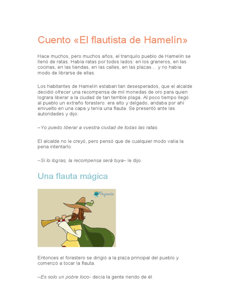 Cuento Del Flautista | PDF | Flauta