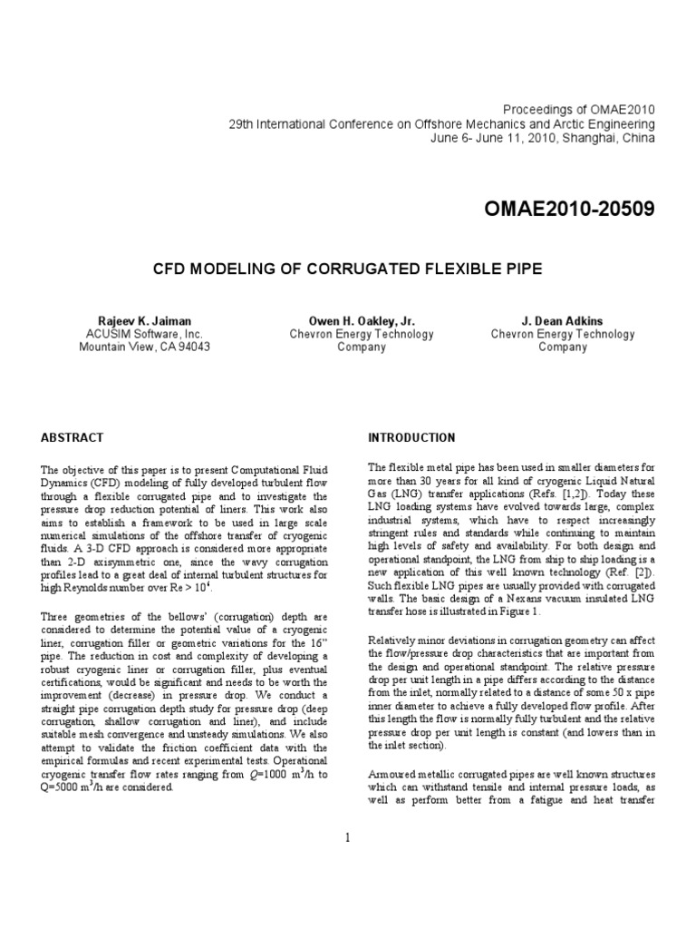 CFD Modeling of Corrugated Flexible Pipe | PDF | Fluid Dynamics ...