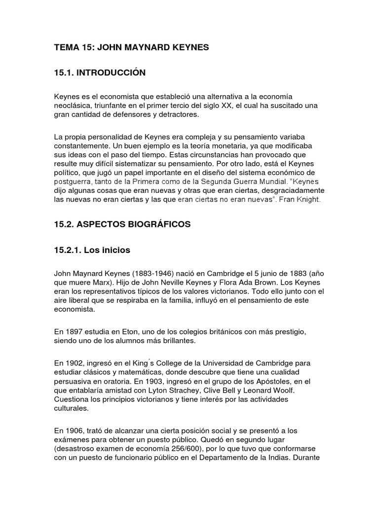 John Maynard Keynes: El economista que revolucionó la teoría económica | PDF | John Maynard ...