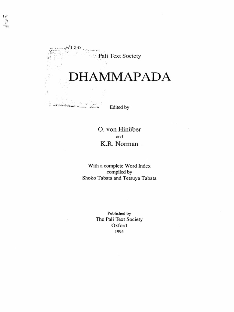 Dhammapada Ed PTS | PDF