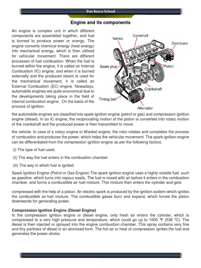 5 Engine and Its Components | PDF | Internal Combustion Engine | Piston