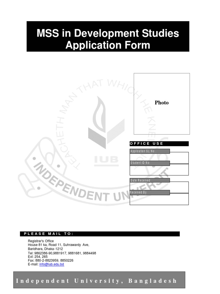 MSS Application Form | PDF | Graduate Management Admission Test ...