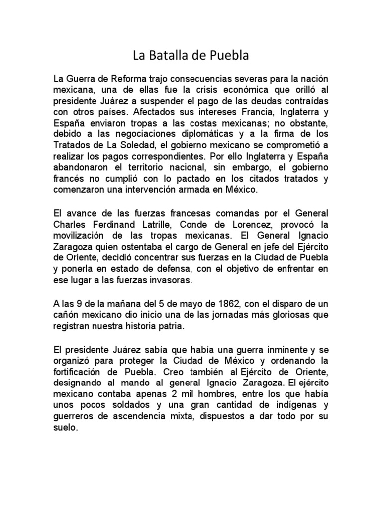 La Batalla de Puebla | PDF | Relaciones Internacionales | Operaciones ...