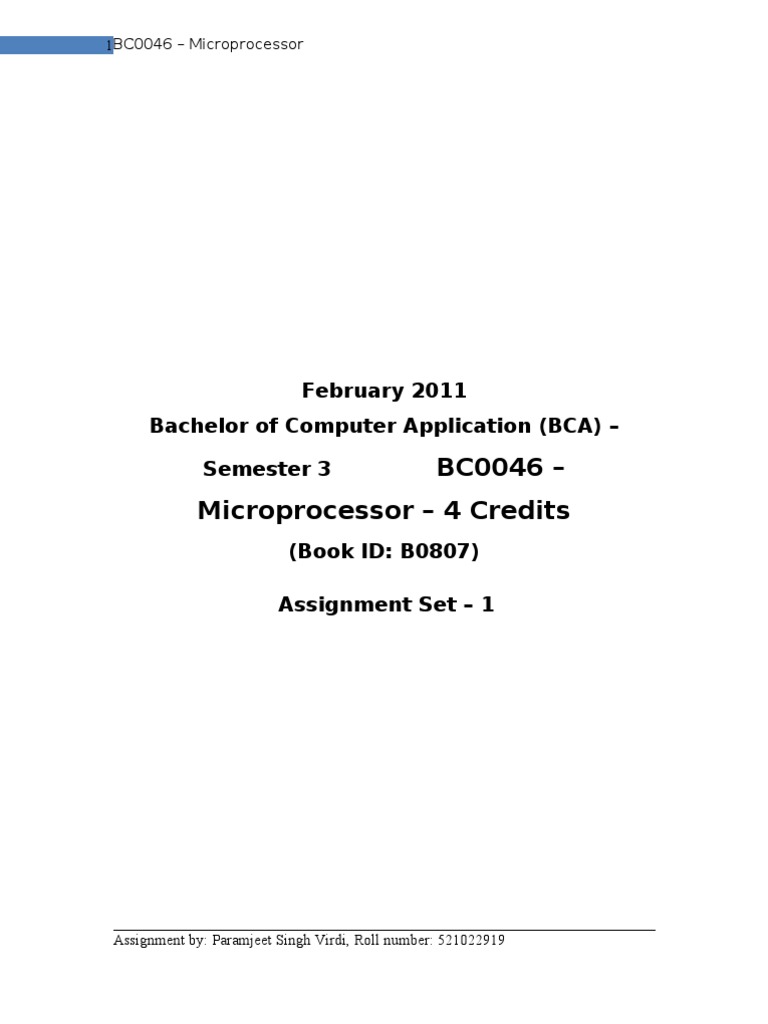 Microprocessor BC 0046 | PDF | Central Processing Unit | Subroutine